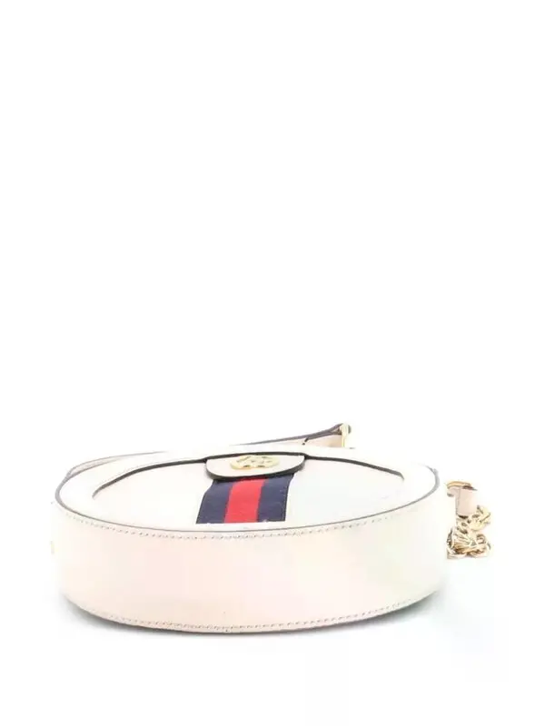 Gucci Ophidia Round Shoulder Bag Leather Mini Crossbody Bag - White