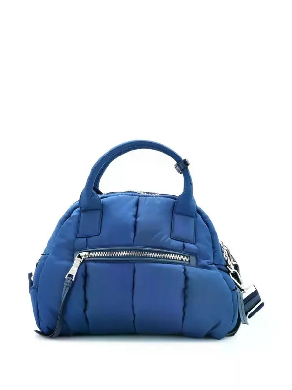 Prada Convertible Bowler Bag Tessuto Medium Handbag - Blue