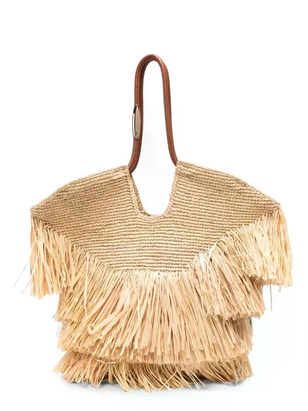Zimmermann Medium Goldentime Fringed Tote Bag - Neutrals