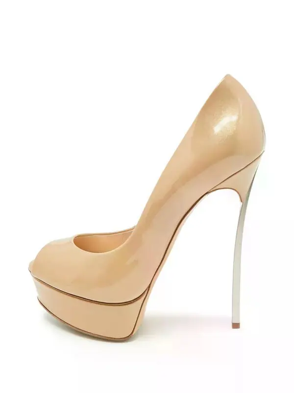 Casadei Blade Peep-toe Pumps - Neutrals