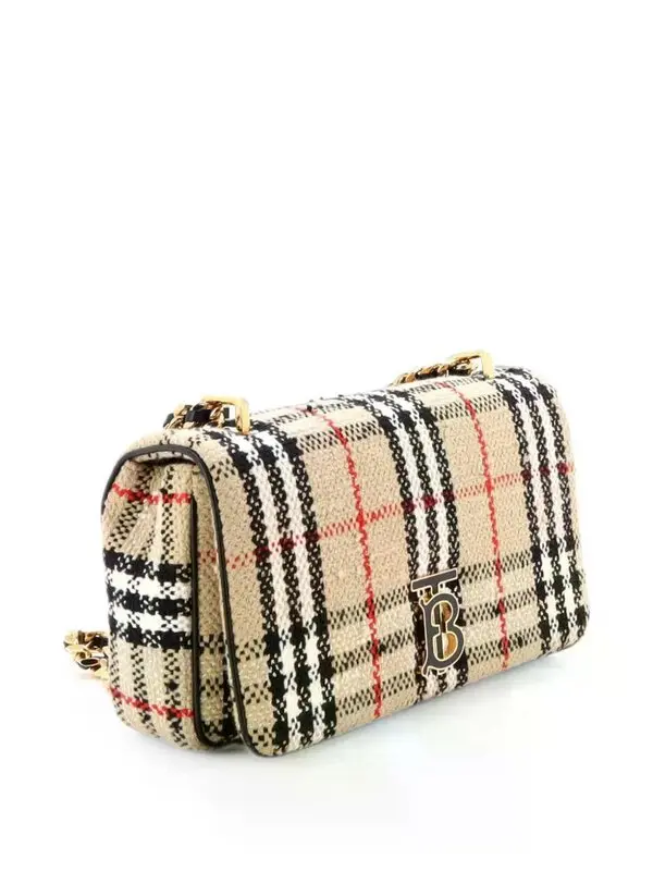 Burberry Lola Vintage Check Tweed Small Shoulder Bag