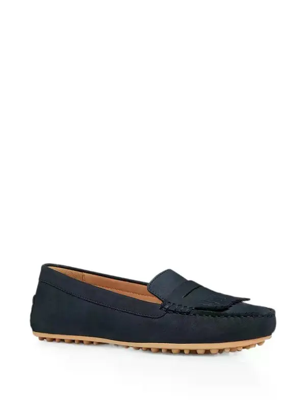 Geox Kalistena Suede Loafers With Fringe Detail - Blue