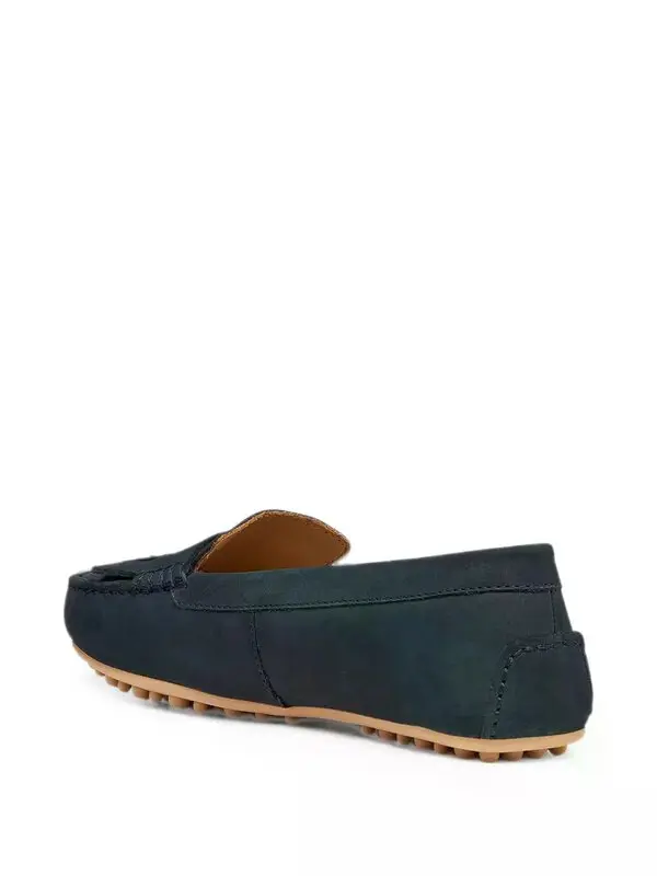 Geox Kalistena Suede Loafers With Fringe Detail - Blue