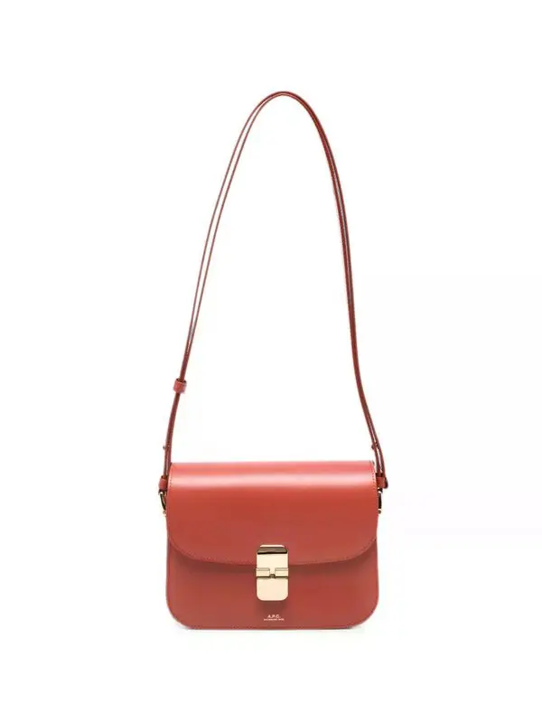 A.p.c. Grace Leather Shoulder Bag - Orange