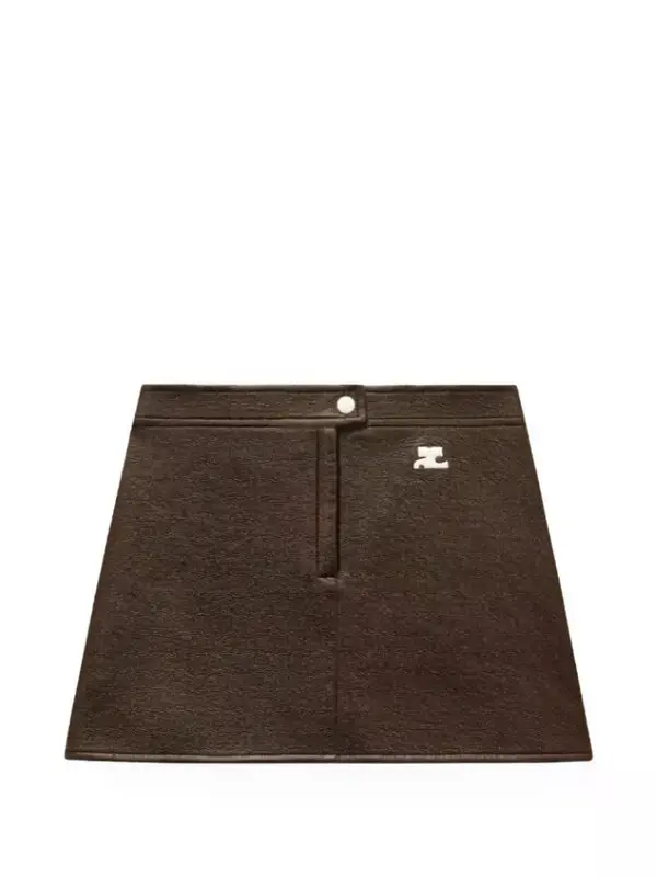 COURREGES Reedition Vinyl Logo-patch Mini Skirt