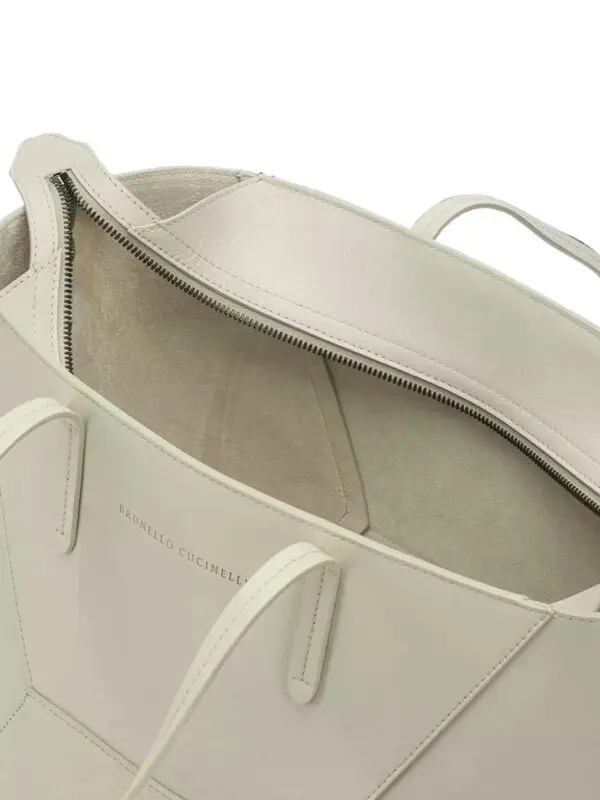 Brunello Cucinelli Geometric-panel Leather Shoulder Bag
