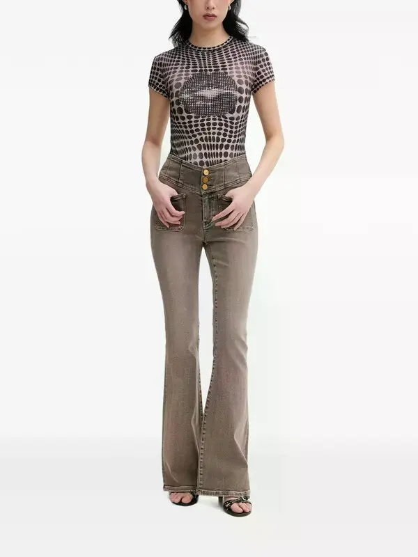 Miss Sixty Polka-dot Lip-print T-shirt