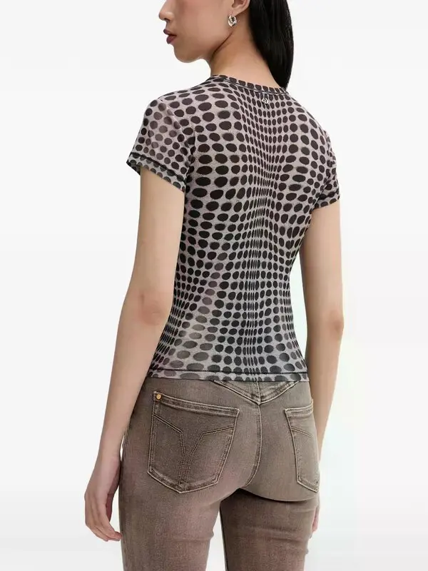 Miss Sixty Polka-dot Lip-print T-shirt