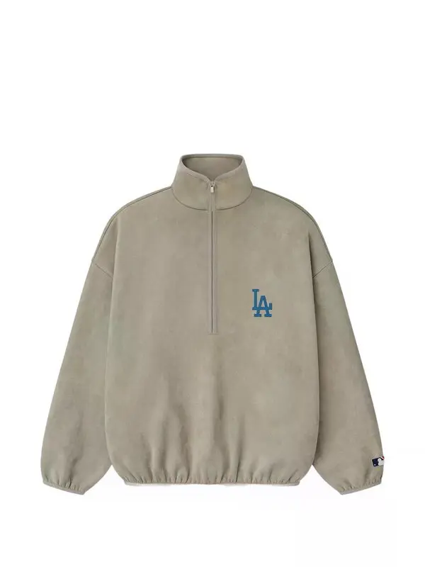 Fear Of God Dodgers Logo-embroidered Half-zip Sweatshirt