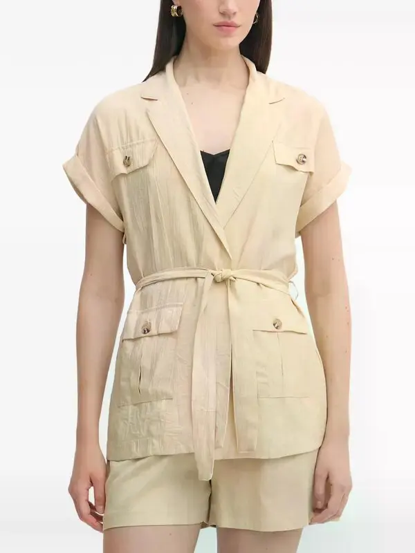 GAUDI Belted Crinkled-effect Shirt