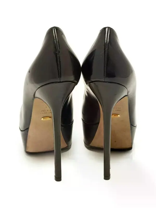 SERGIO ROSSI Patent Leather Peep-toe Stiletto Platform Pumps