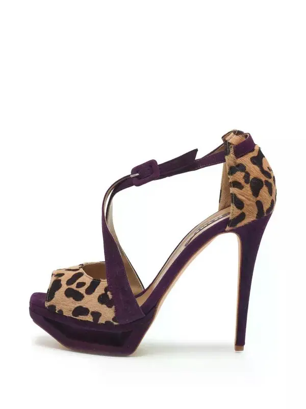 LE SILLA Leopard-print Platform Stiletto Sandals - Purple