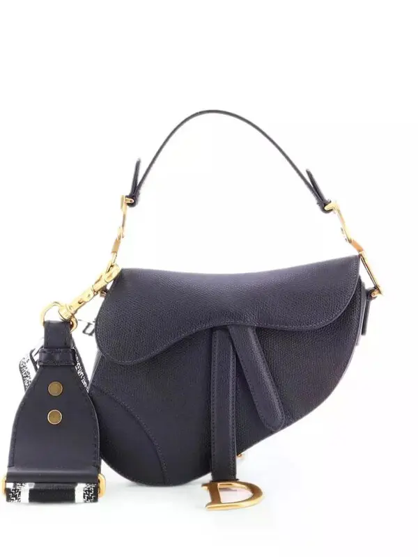Dior Saddle Handbag With Strap Leather Mini Shoulder Bag
