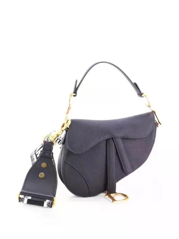 Dior Saddle Handbag With Strap Leather Mini Shoulder Bag