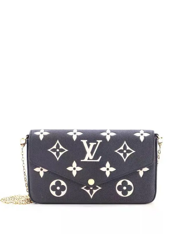 LOUIS VUITTON Felicie Pochette Bicolor Monogram Empreinte Giant Crossbody Bag - Black