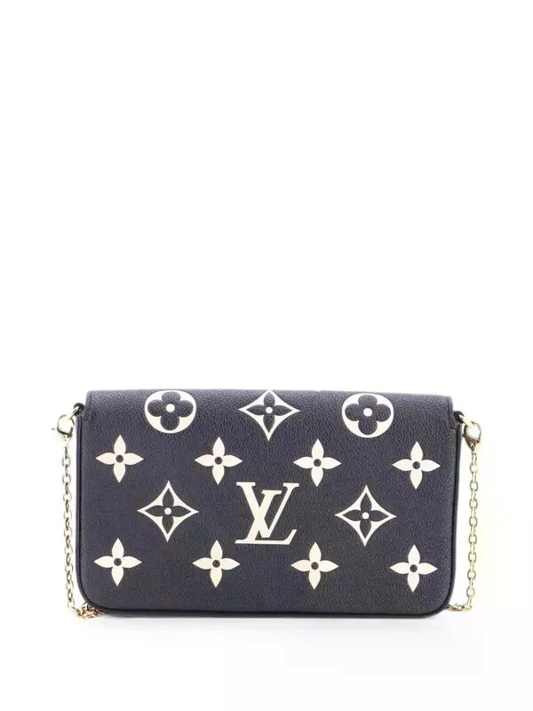 LOUIS VUITTON Felicie Pochette Bicolor Monogram Empreinte Giant Crossbody Bag - Black