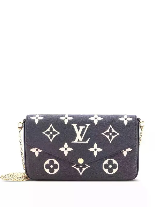 LOUIS VUITTON Felicie Pochette Bicolor Monogram Empreinte Giant Crossbody Bag - Black