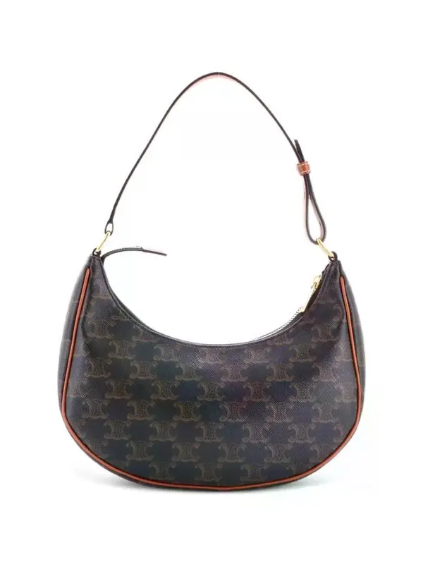 Celine Ava Triomphe Coated Canvas Hobo Bag - Brown