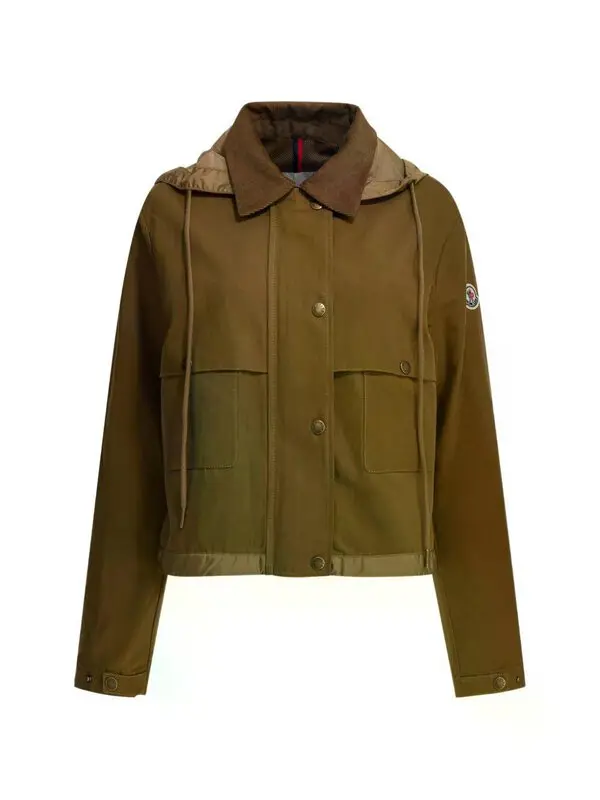 Moncler Corduroy-collar Hooded Jacket