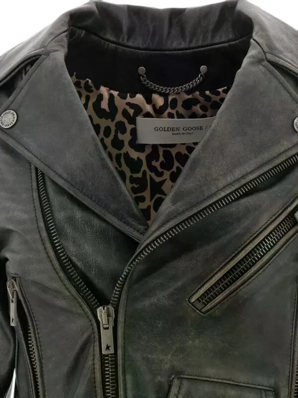 GOLDEN GOOSE Belted Leather Jacket