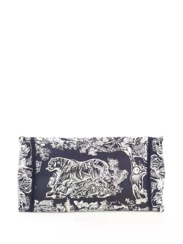 Dior Embroidered Canvas Small Tote Bag - Blue