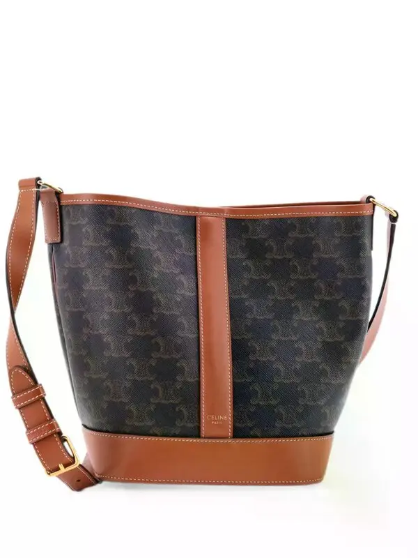 Celine Triomphe Coated Canvas Small Bucket Bag