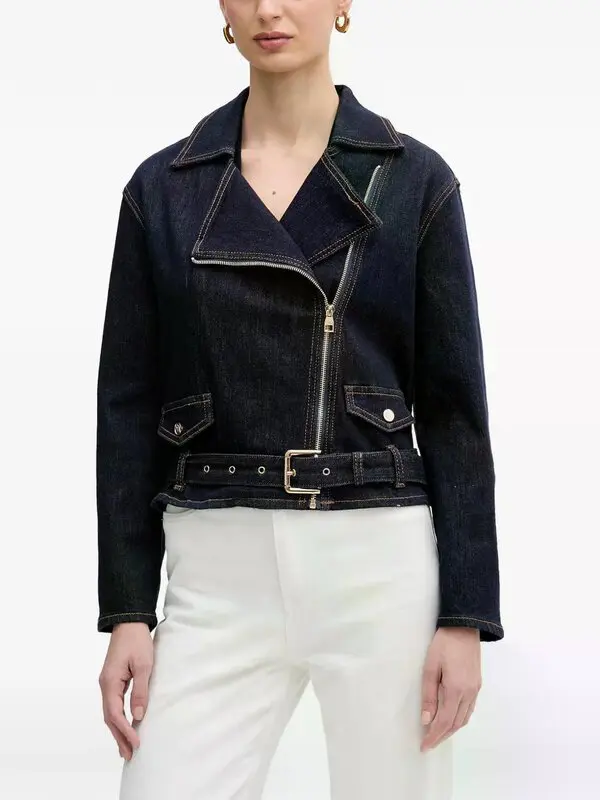 GAUDI Belted Denim Jacket - Blue