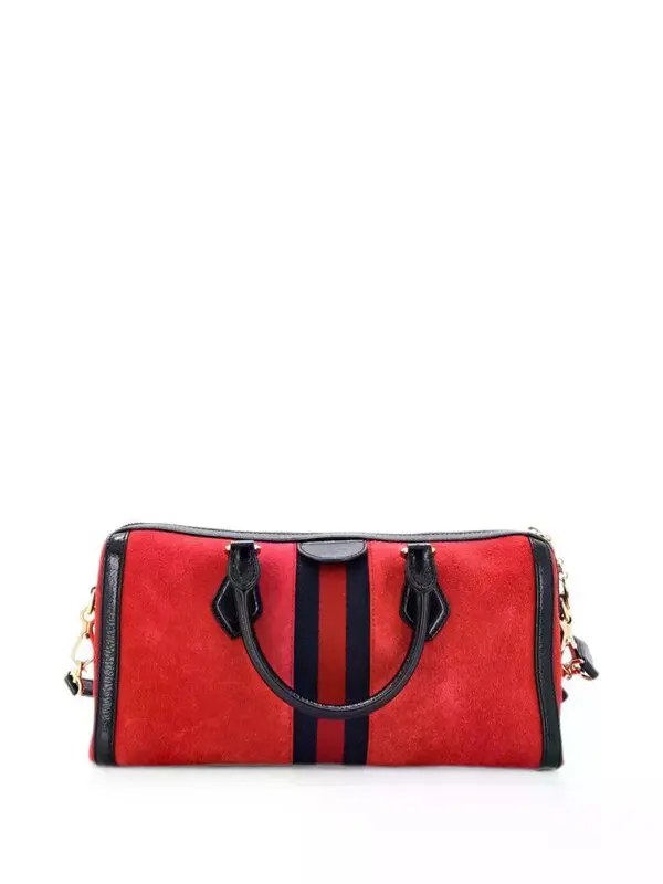 Gucci Ophidia Suede Medium Satchel Bag - Red