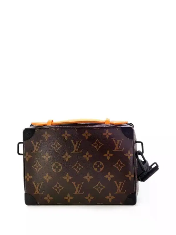 LOUIS VUITTON Handle Soft Trunk Bag Macassar Monogram Canvas Crossbody Bag