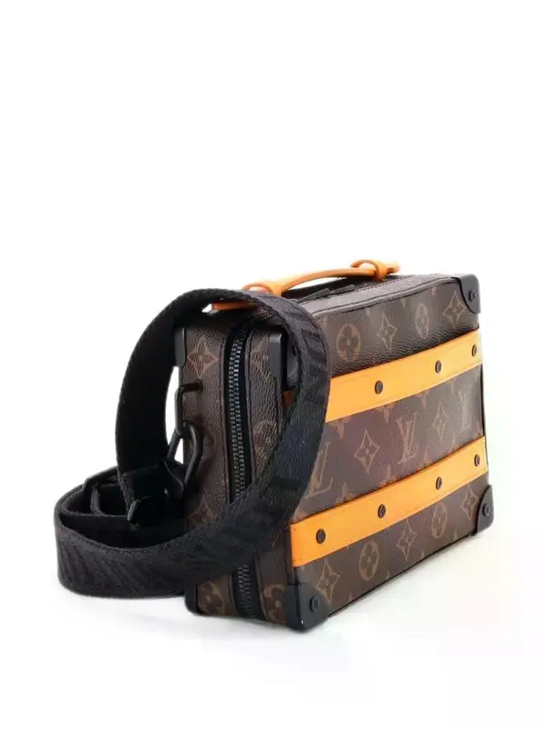 LOUIS VUITTON Handle Soft Trunk Bag Macassar Monogram Canvas Crossbody Bag