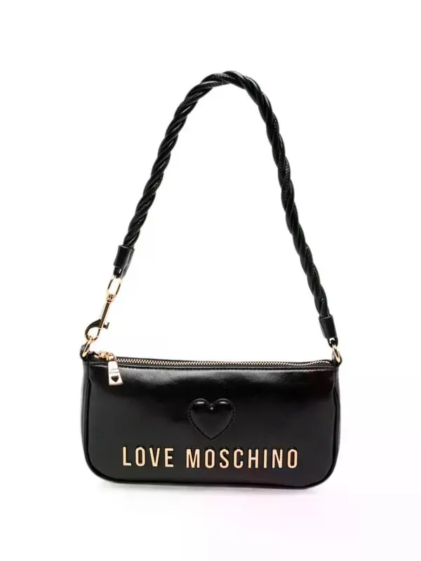 Moschino Heart-patch Logo-plaque Shoulder Bag - Black