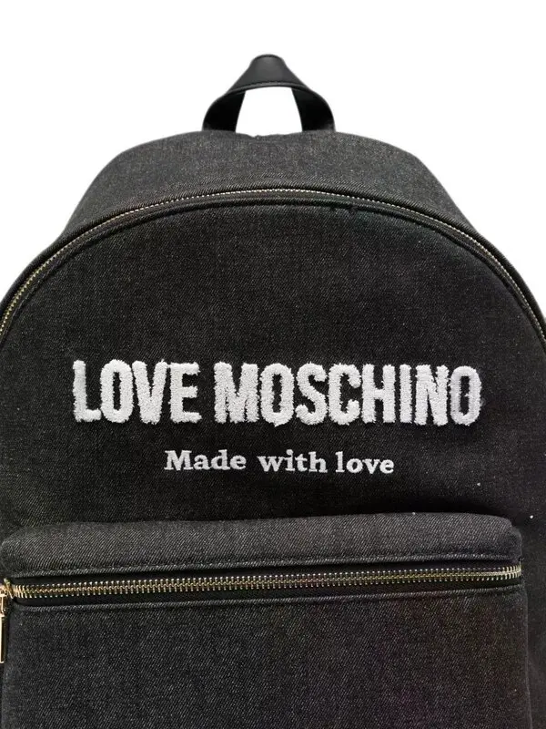 Moschino Denim Logo Backpack - Black