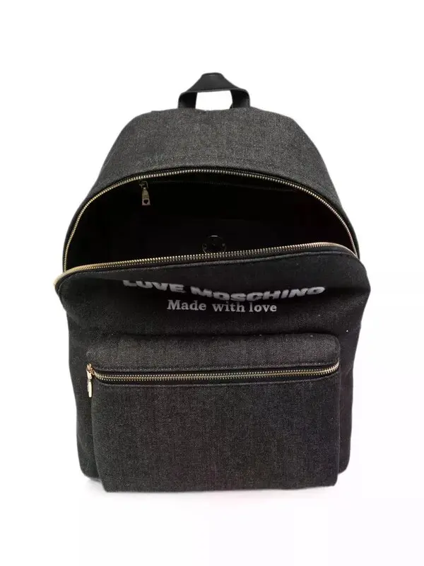 Moschino Denim Logo Backpack - Black