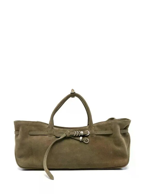 MARGESHERWOOD Suede Tote Bag With Buckle Detail - Green