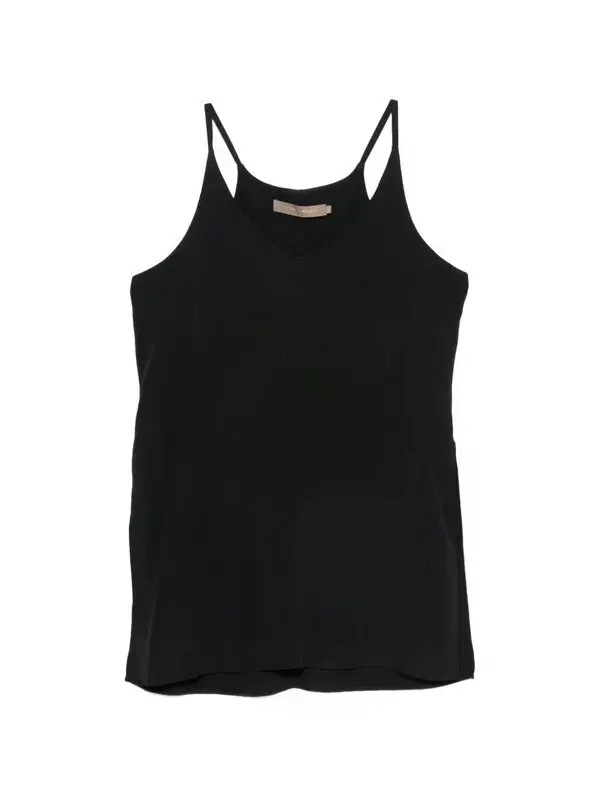 SIMONA CORSELLINI V-neck Spaghetti-strap Top - Black