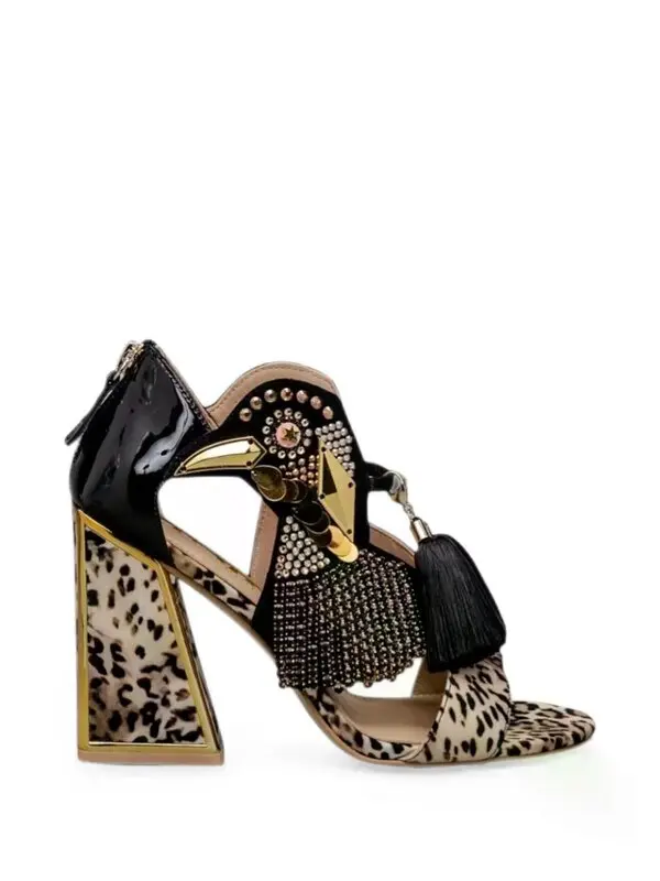 KAT MACONIE Embellished Tassel Sandals - Brown
