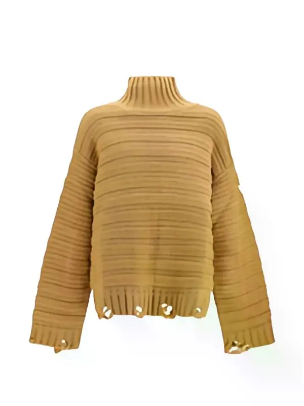MAISON MARGIELA Distressed Ribbed-knit Sweater - Yellow
