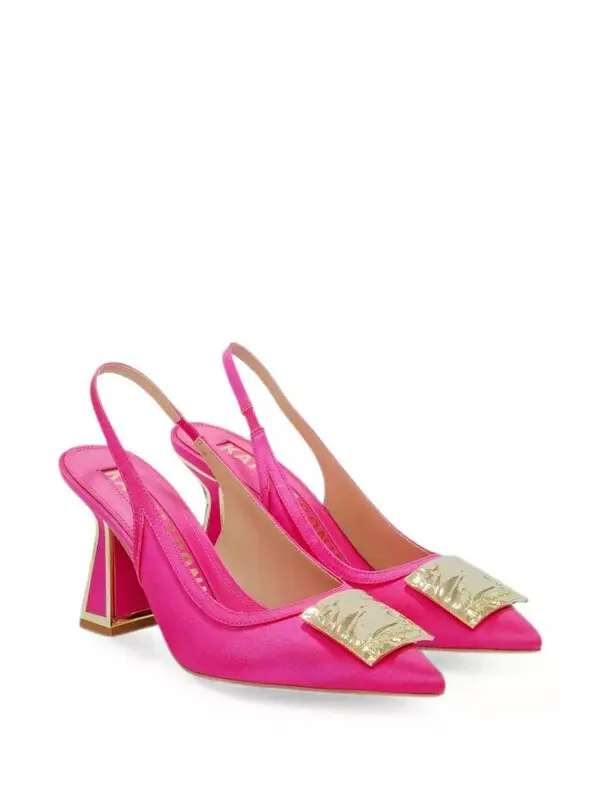 KAT MACONIE Katia Slingback Pumps With Logo Plaque - Pink