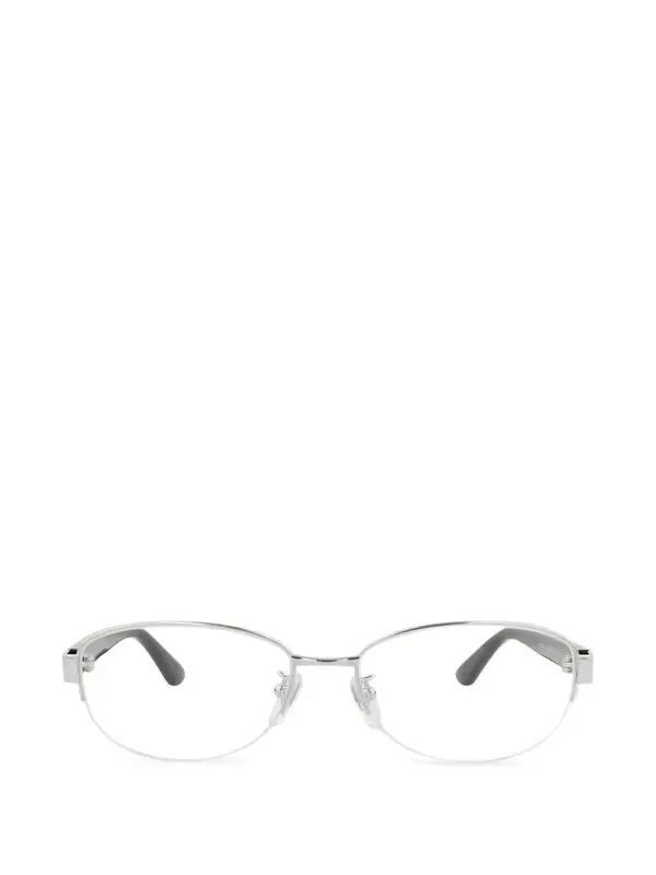 Gucci Interlocking G Oval Eyeglasses - Silver