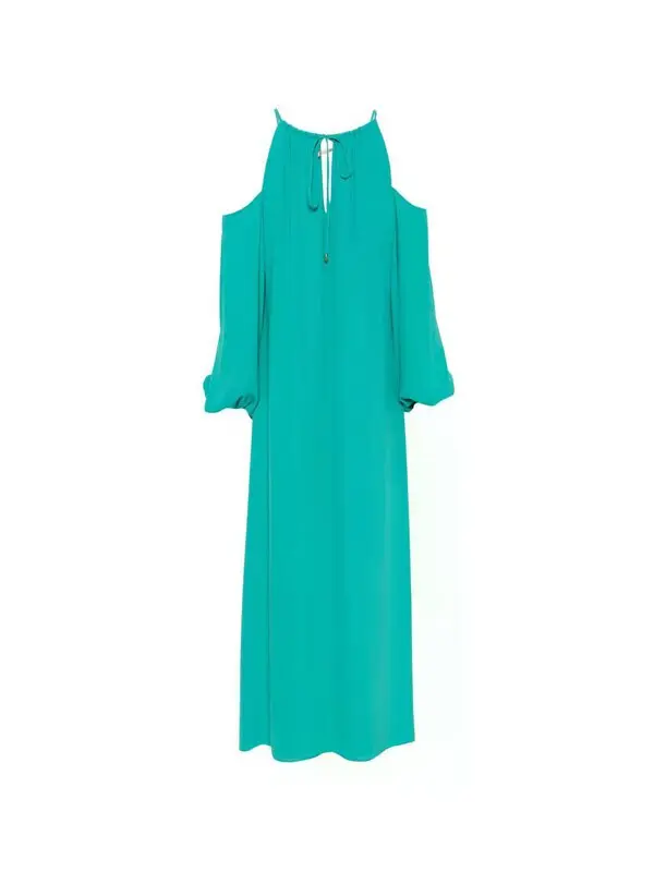 LE RJTANGE Long-sleeve Midi Asymmetric Dress With Ring Detail