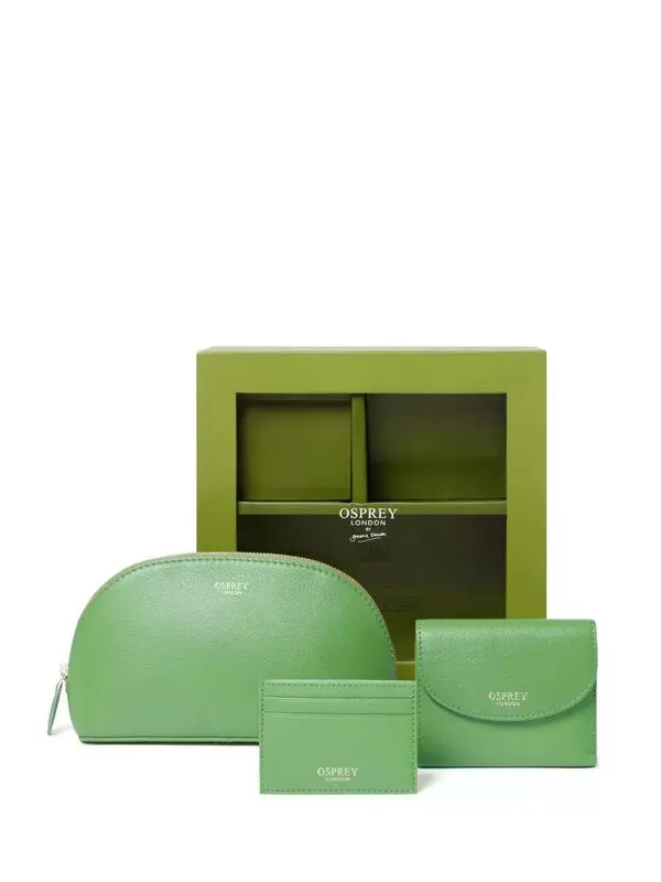 OSPREY Logo-print Leather Travel Set - Green