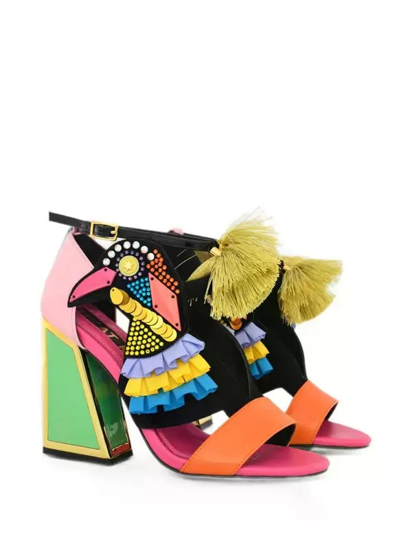 KAT MACONIE Aya Embellished Bird-motif Sandals - Pink