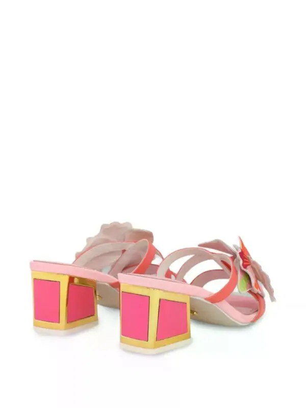 KAT MACONIE Eve Floral Appliqué Block-heel Sandals - Pink