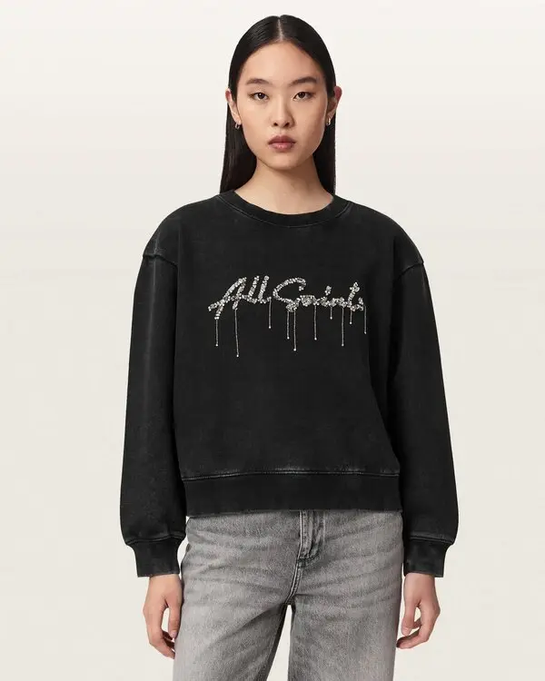 ALLSAINTS Chains Pippa Embellished Sweatshirt