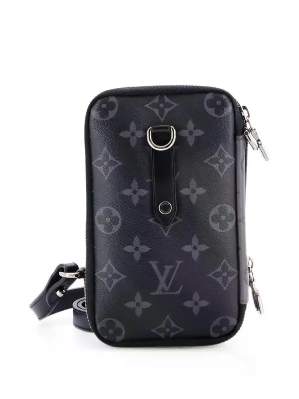 LOUIS VUITTON Double Phone Pouch Reverse Monogram Eclipse Canvas Clutch Bag