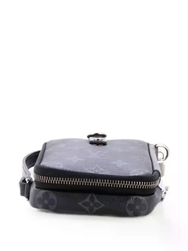 LOUIS VUITTON Double Phone Pouch Reverse Monogram Eclipse Canvas Clutch Bag