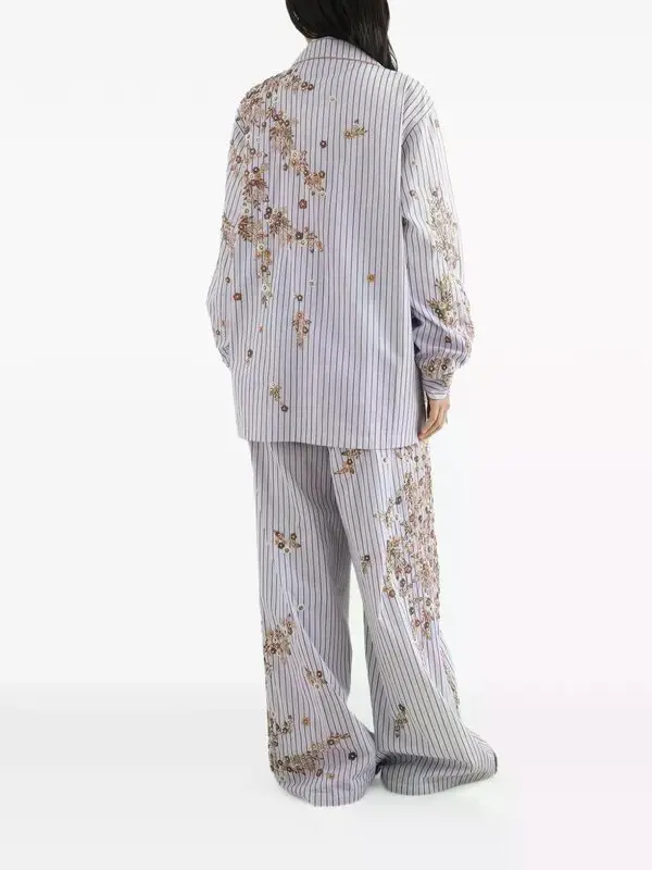 Dolce & Gabbana Poplin Vanity Shirt With Thread Floral Embroidery