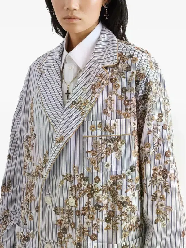 Dolce & Gabbana Poplin Vanity Shirt With Thread Floral Embroidery