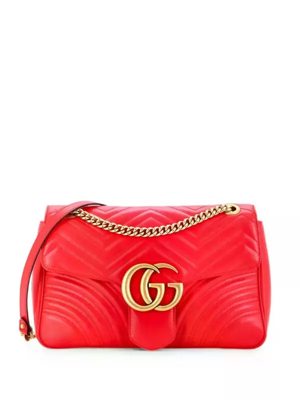 Gucci Gg Marmont Flap Bag Matelasse Leather Large Shoulder Bag