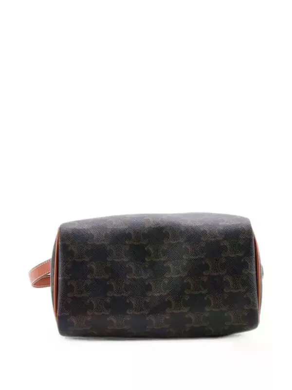 Celine Boston Bag Triomphe Coated Canvas Small Satchel